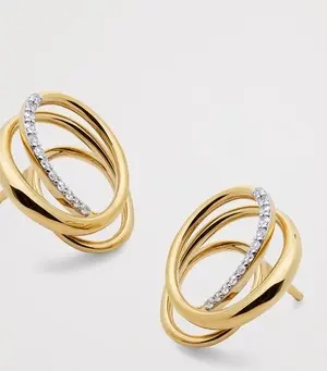 Monica Vinader Yellow And Diamond Nura Wrap Stud Earrings
