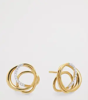 Monica Vinader Yellow And Diamond Nura Wrap Stud Earrings