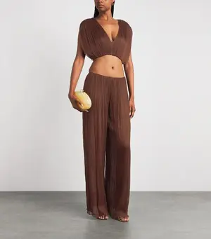 MORE NOIR Silk Chiffon Izzi Crop Top