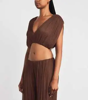 MORE NOIR Silk Chiffon Izzi Crop Top