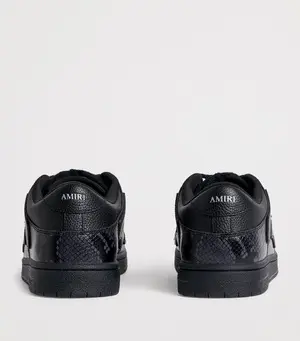 Amiri Leather Python-print Skel Top Low Sneakers