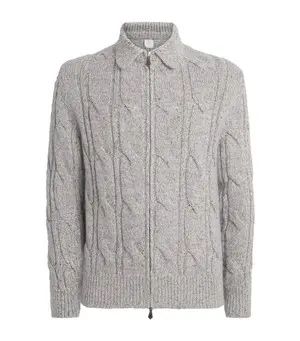 Eleventy Wool-blend Zip-up Cardigan - Grey