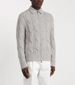 Eleventy Wool-blend Zip-up Cardigan
