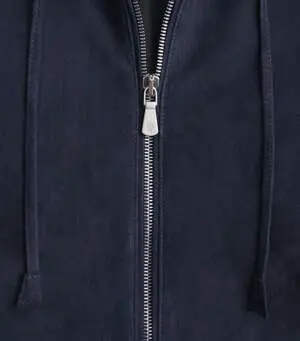 Eleventy Suede-trim Padded Jacket