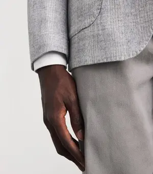 Eleventy Silk-cashmere Check Unstructured Blazer