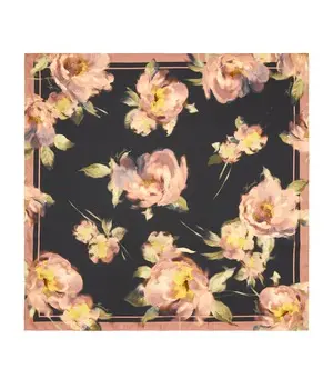 Harrods Silk Midnight Rose Scarf - Black