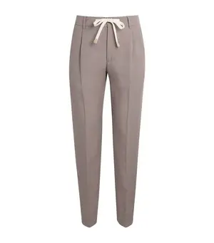 Eleventy Drawstring Pleated Straight Trousers