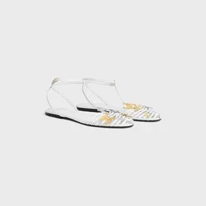 Celine Cage Flat Sandal In Goatskin