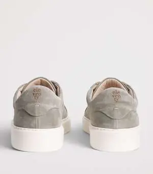 Eleventy Suede Embroidered Sneakers