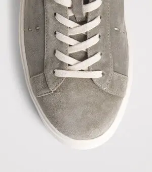 Eleventy Suede Embroidered Sneakers