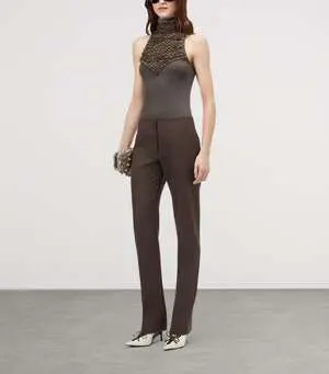 Alexander McQueen Wool Pinstripe Slim Trousers
