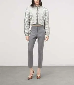 Alexander McQueen Wool Cropped Cigarette Trousers
