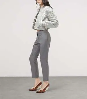Alexander McQueen Wool Cropped Cigarette Trousers