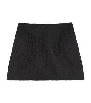 Alexander McQueen Wool-blend Tweed Mini Skirt - Black