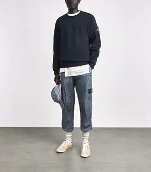 Stone Island Cotton Compass Logo Sweatshirt