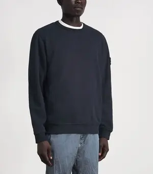 Stone Island Cotton Compass Logo Sweatshirt