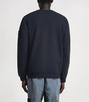 Stone Island Cotton Compass Logo Sweatshirt