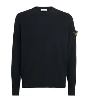 Stone Island Virgin Wool Crew-neck Sweater - Black