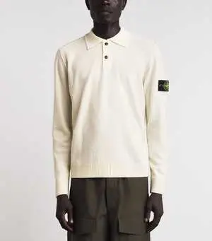 Stone Island Virgin Wool Polo Sweater