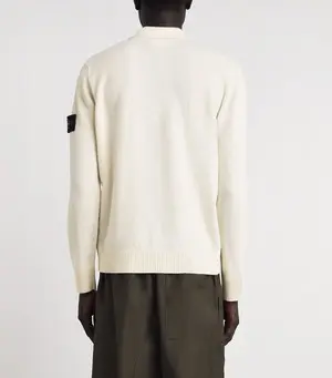 Stone Island Virgin Wool Polo Sweater