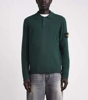 Stone Island Wool Compass Polo Sweater