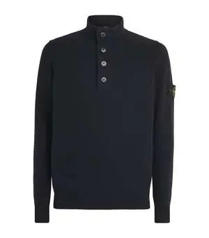 Stone Island Wool-blend Button-up Sweater