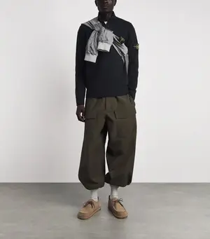 Stone Island Wool-blend Button-up Sweater
