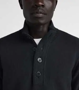 Stone Island Wool-blend Button-up Sweater