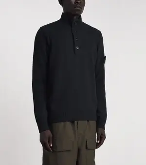 Stone Island Wool-blend Button-up Sweater