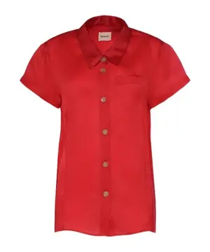 Khaite Keefe Silk Organza Shirt - Red