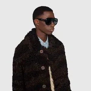 Gucci Logo Lettering Round Frame Sunglasses