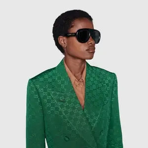 Gucci Logo Lettering Round Frame Sunglasses