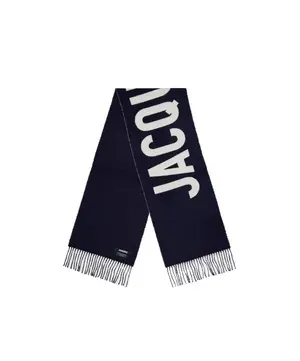 Jacquemus L'écharpe Fringe Logo Scarf - Black