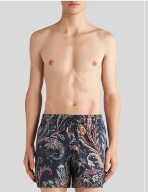 Etro Paisley-printed Swim Shorts - Black