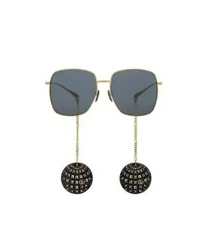 Gucci Square Frame Sunglasses With Disco Charm Detailing