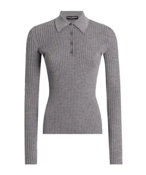 Dolce & Gabbana Ribbed Polo Top