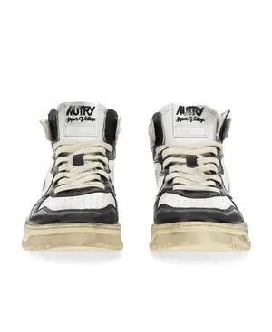 AUTRY Distressed High-top Lace-up Sneakers