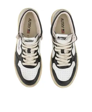 AUTRY Distressed High-top Lace-up Sneakers