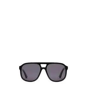 Gucci Logo-plaque Oversize-frame Sunglasses - Gray