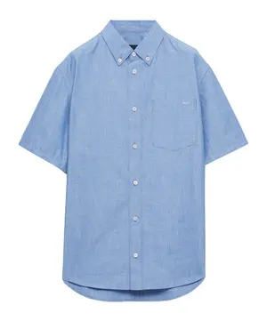 Prada Short-sleeved Chambray Shirt - Light Blue