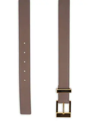 Khaite Manhattan Gold-tone Buckle Belt - Light Brown