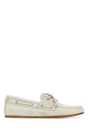 Gucci Camel Leather Loafers - White