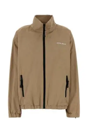 Miu Miu Camel Gabardine Windbreaker