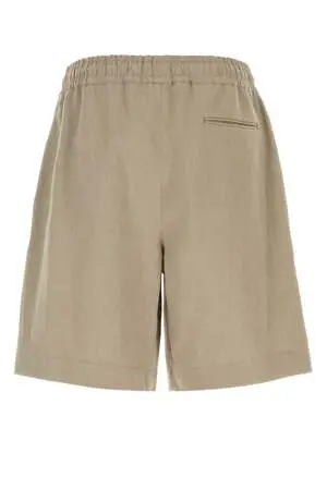 Giorgio Armani Dove Grey Linen Bermuda Shorts