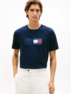 Tommy Hilfiger Flag Box Logo T-shirt - Navy