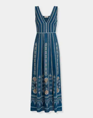 EMPORIO SIRENUSE Majolic Nellie Dress With Ballerina Embroidery - Blue