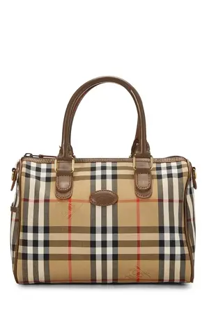 Burberry Brown Haymarket Check Boston Bag Brown