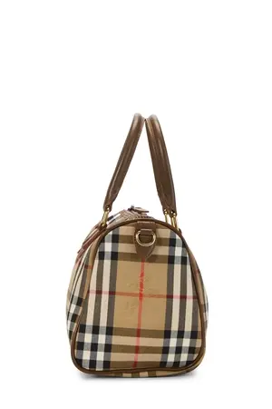 Burberry Haymarket Check Boston Bag - Brown