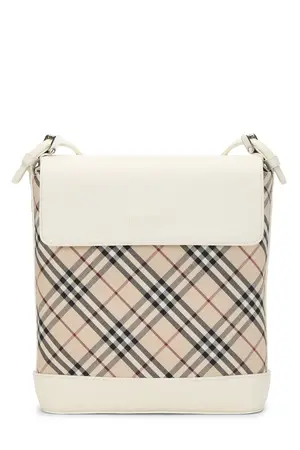 Burberry Jacquard Check Flap Cross Body - White