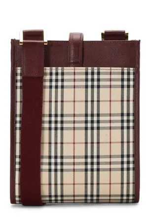 Burberry House Check Jacquard Crossbody - Burgundy